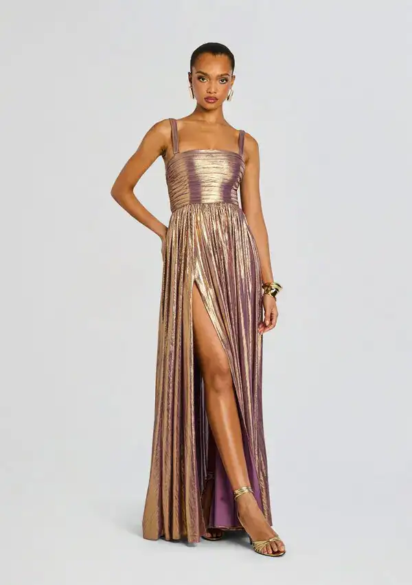 Retrofete Iris Dress - Purple/Gold | Editorialist