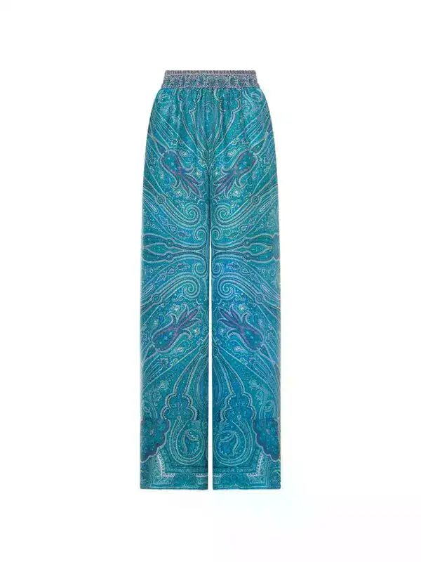 Pierre-Louis Mascia Tetris Paisley Elastic Palazzo Pants - Blue ...