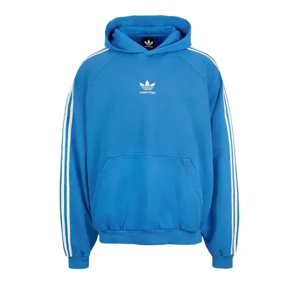 Balenciaga X Adidas Logo Hoodie - Blue | Editorialist