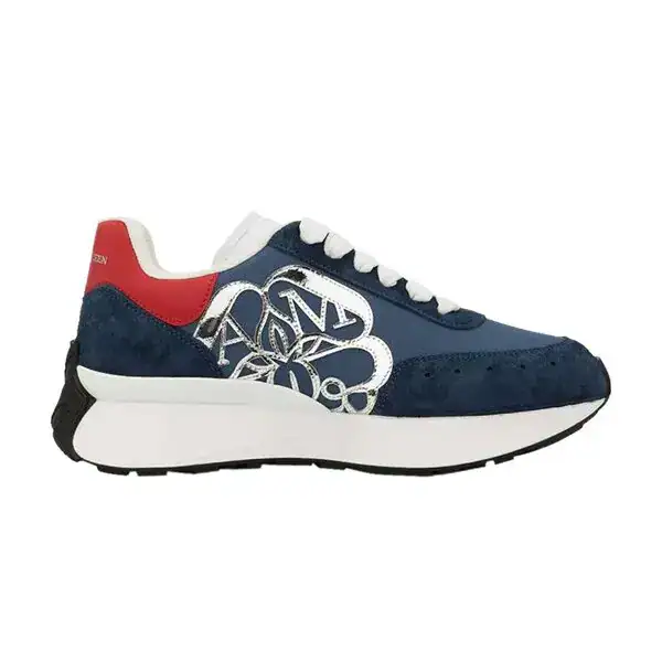 Alexander Mcqueen Sprint Runner Silver - Blue | Editorialist