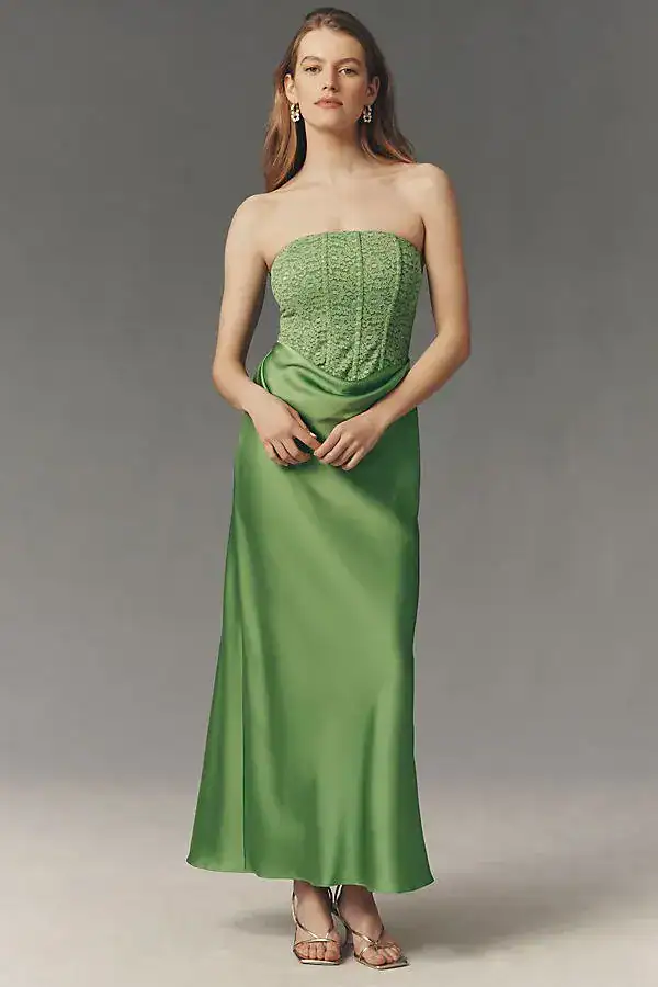slim fit dress slacks Lace Insert Floral Maxi Dress