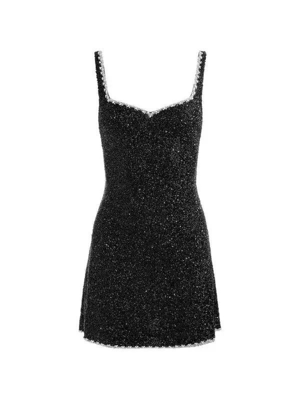 Alice + Olivia Eve Embellished Sweetheart Dress - Black | Editorialist