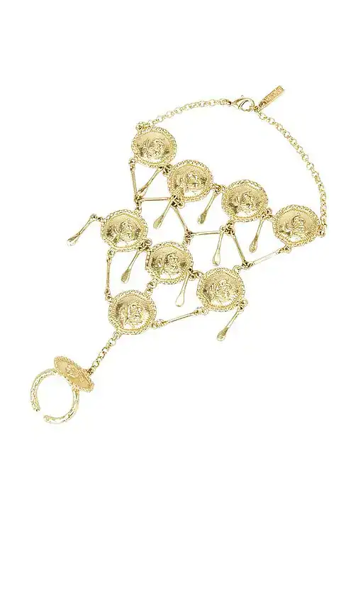 Alemais Le Jardin Coin Hand Piece Bracelet In Metallic - Gold ...