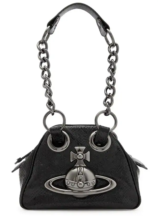 Vivienne Westwood Archive Chain Python-Effect Leather Shoulder Bag ...