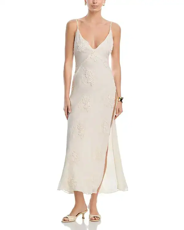 embroidered bardot dress Stone | Embroidered Detailing Bardot Tunic Dress
