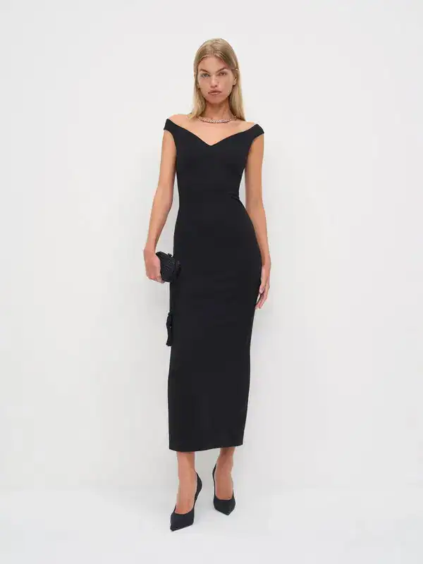 knee length dresses for ladies Devon Windsor Halter Maxi Dress main image 0