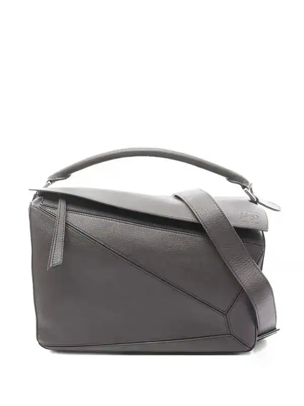 Loewe Puzzle Large Leather Shoulder Bag - Grey | Editorialist
