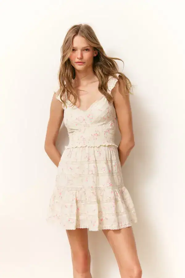 white christmas dresses It's My Day Floral Smocked Mini Dress