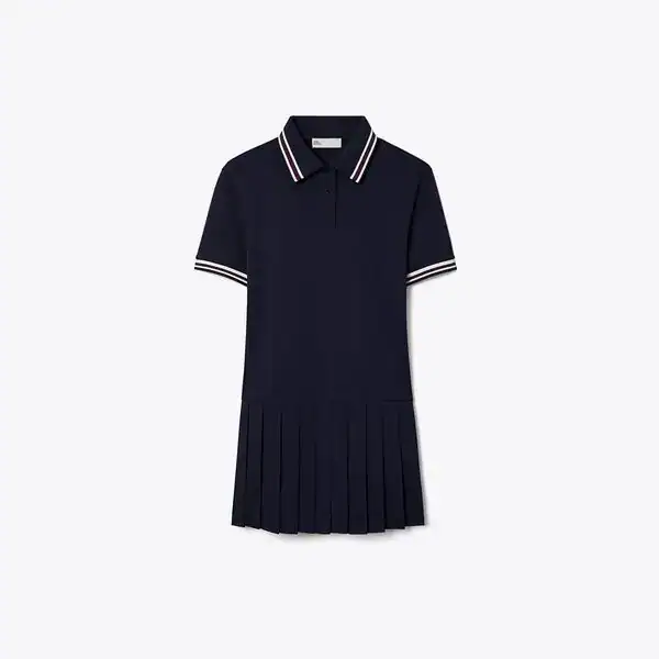 Buy Tory Burch Striped Rib Knit Polo Mini Dress - Medium Navy At 30% Off |  Editorialist