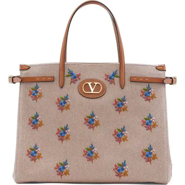 Valentino Garavani Medium Antibes Flower Embroidered Tote