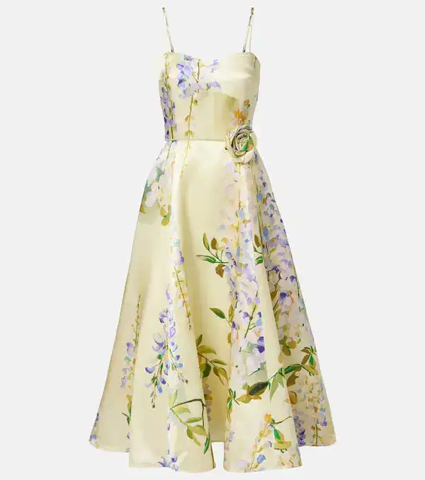 Leo Lin Mariela Linen And Silk Cocktail Dress - Yellow | Editorialist
