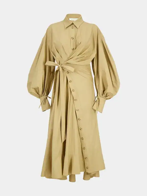 Zimmermann Rebellion Cotton Midi Dress - Beige | Editorialist
