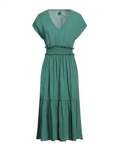 120% Lino Midi Linen Dress - Green