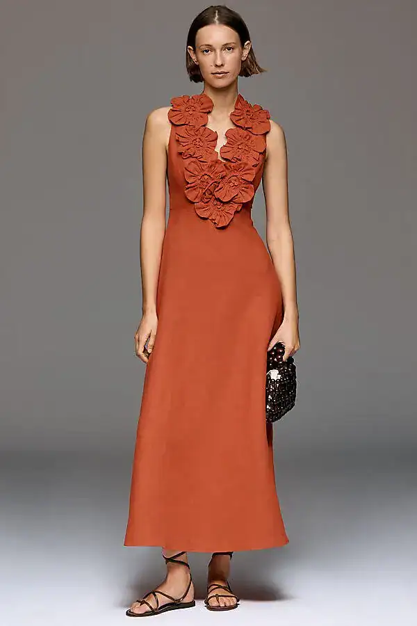 Farm Rio Red Sleeveless Midi Dress Red / XS