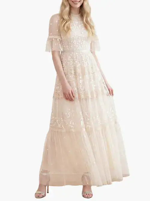 pink prom dress lace Faviana S10812 Long Pink Lace Prom Dress main image 1