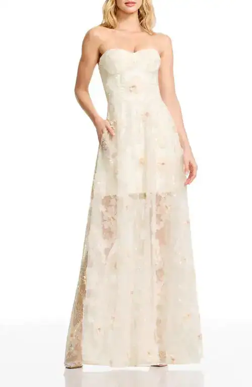open lace back dress Rent Dress The Population Mia Cream Buttondown Maxi main image 1