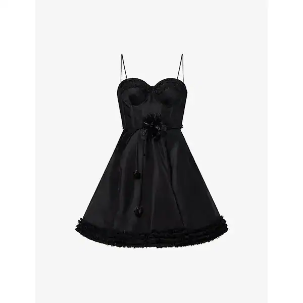 princess polly baby blue dress Zimmermann Luna Ruffle Mini Dress - Black