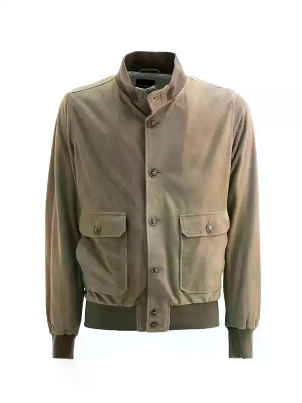 Barba Napoli Sj Vermont Leather Jacket In Brown - 10% Off