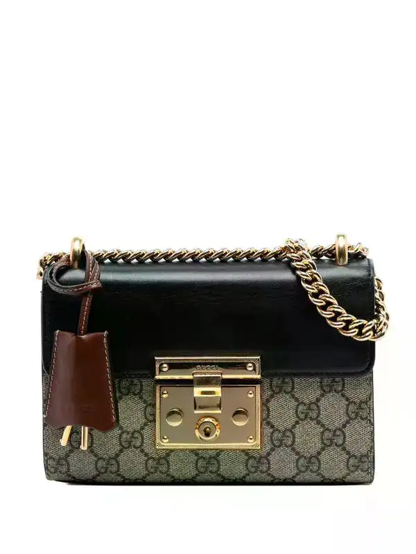 Gucci Small Gg Supreme Padlock Crossbody Bag 2016-2026 In Brown