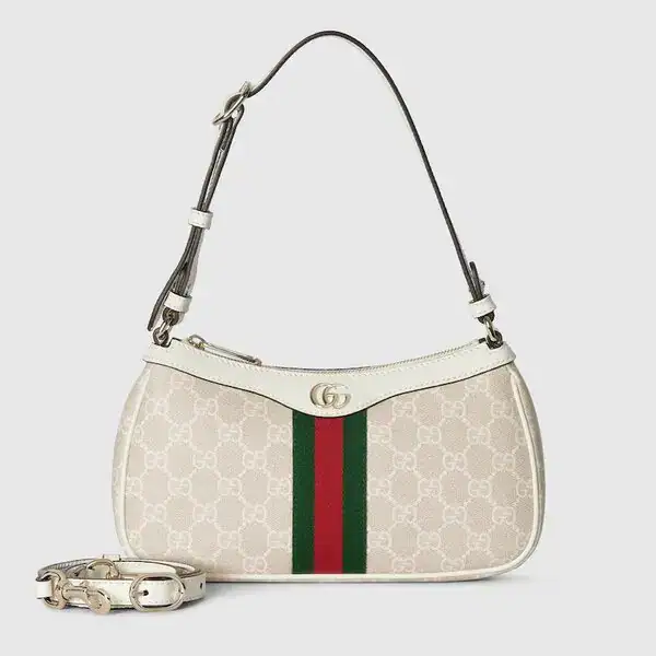 Gucci Ophidia Small Shoulder Bag Gg Canvas - White | Editorialist