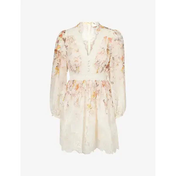Zimmermann Luna Lace-Trim Mini Dress - Cream Songbird | Editorialist