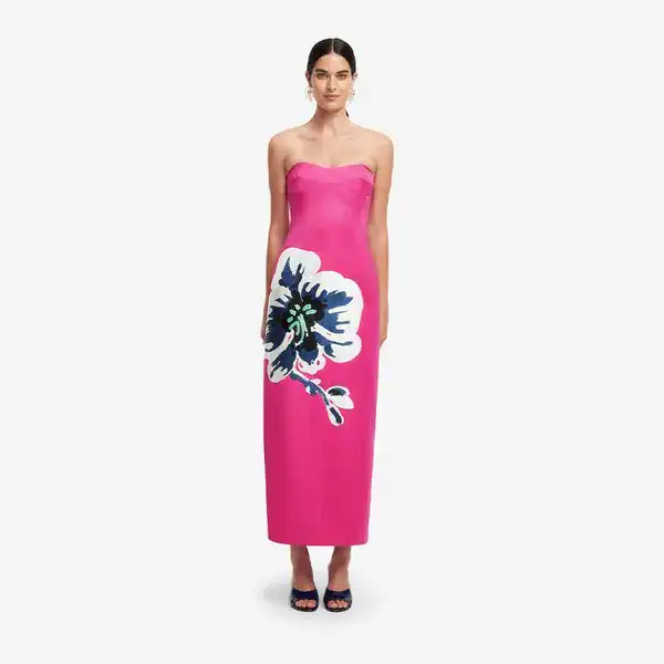 a line off the shoulder mother of the bride dress A-Line Tea-Length Jacquard Wedding Guest Mother of the Bride Dress COCOMELODY CM0429, Garden Green Floral