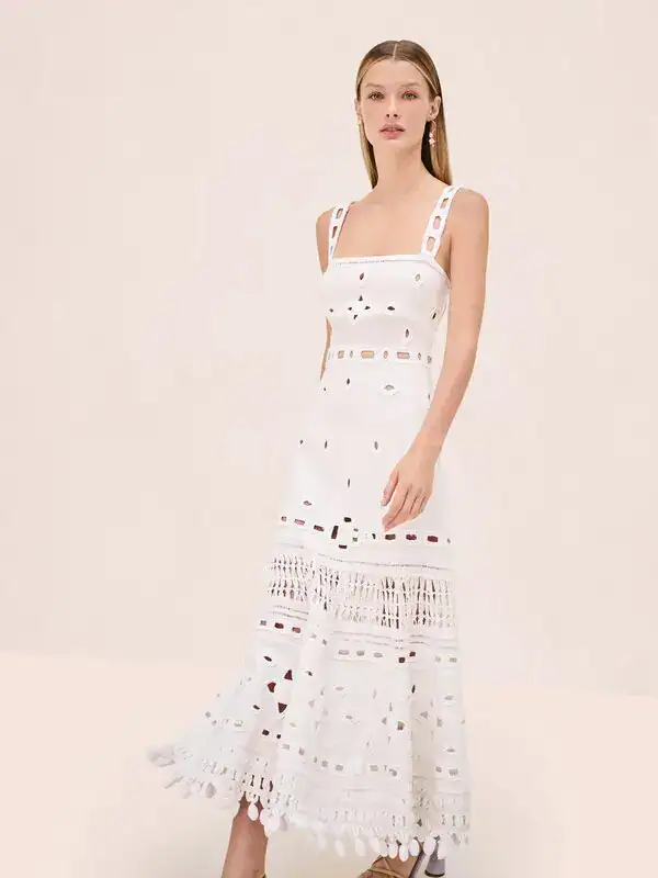 Alexis Evelyn Midi Dress - Blanc | Editorialist