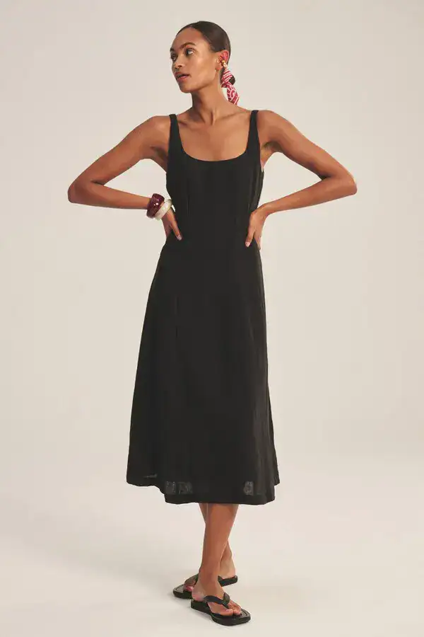 linen dress short sleeve Brown Short Sleeve Maxi Dress – FARM Rio