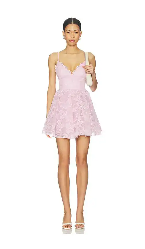 Bardot Orelia Lace Mini Dress In Lilac | Editorialist