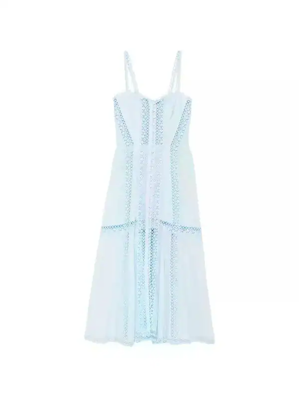charo ruiz blue and white dress Nova Tie Back Dress in Cobalt | OMNES | Ethical & Affordable Clothing main image 1