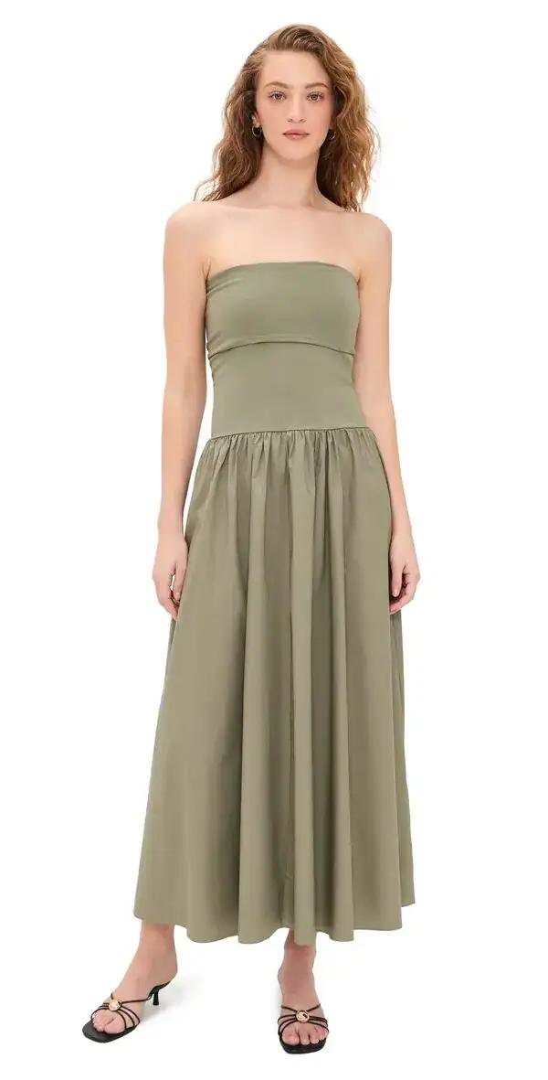 malene birger green dress By Malene Birger Marc Cotton Maxi Dress main image 0