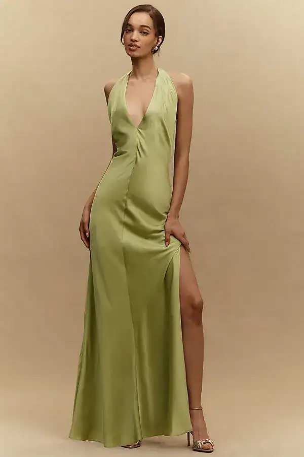 jennifer lopez green dress 2019 Daphne Sage Satin Mini Dress - 12 main image 0