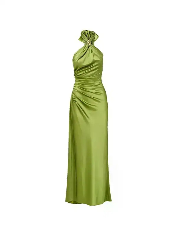 Veronica Beard Izaren Halterneck Maxi Dress In Green | Editorialist