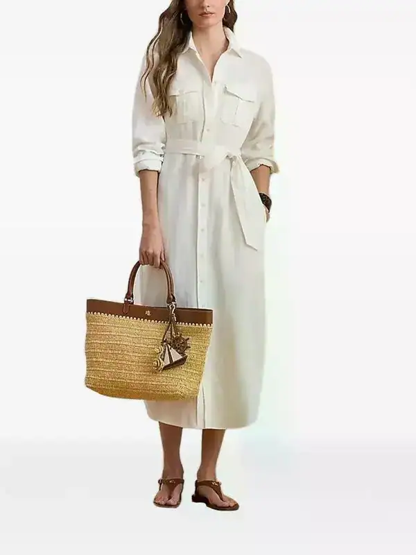 Ralph Lauren Belted Shirt Dress - White | Editorialist