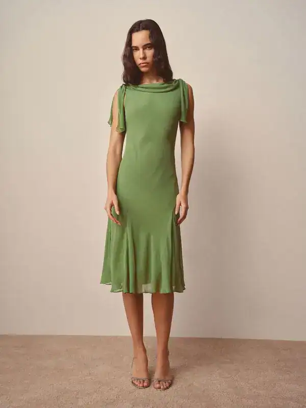 rat and boa odessa dress green RAT & BOA Green Odessa Jacquard Maxi Dress UK M – Reliked main image 0