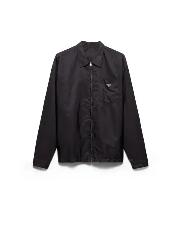 Prada Re-Nylon Zip-Up Shirt - Black | Editorialist
