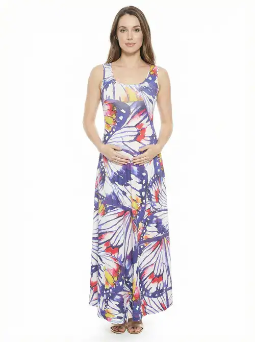 fitted lace wedding dress Madeline Butterfly Print Tiered Maxi Dress – Treehouse On Main