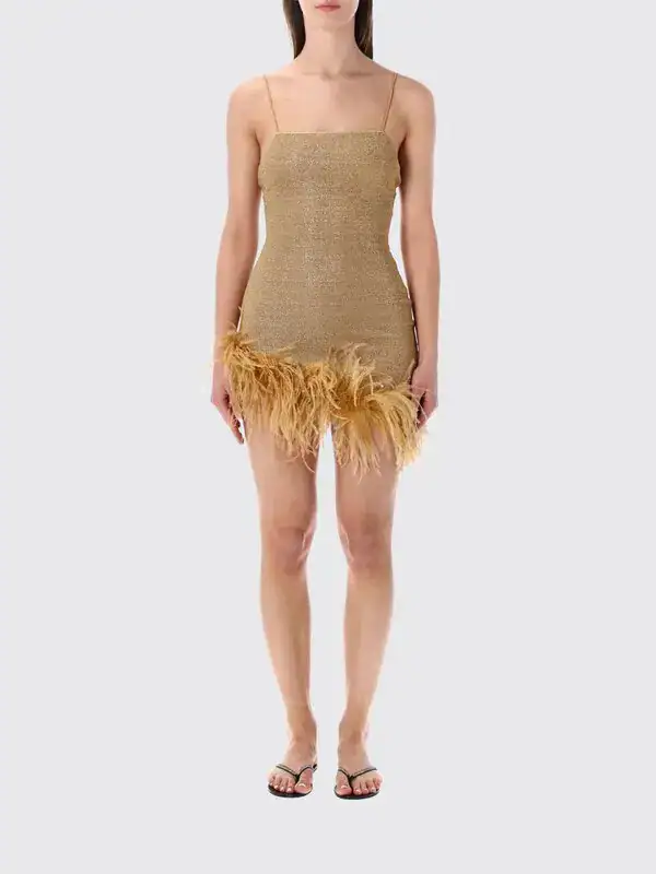 gold feather mini dress Daria Sequin Feather Mini Dress – Luis Shop main image 1