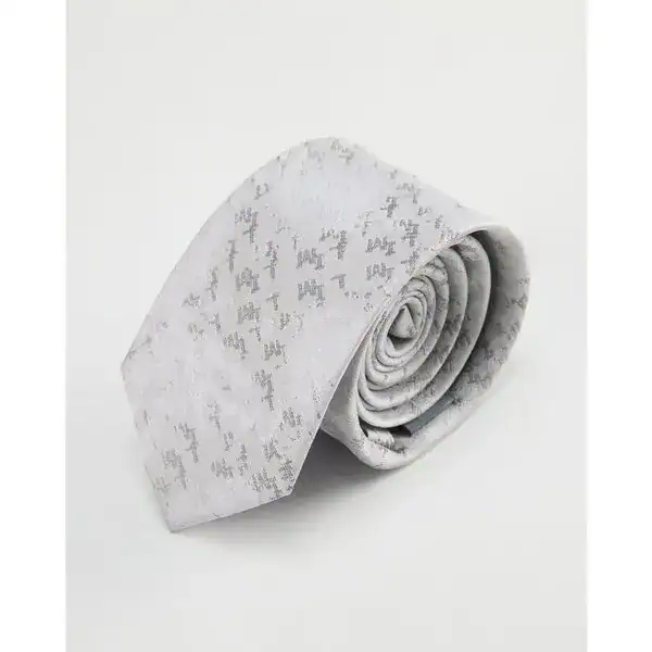 Knottery & Co Silk Jacquard Neck Tie - Glacier Grey | Editorialist