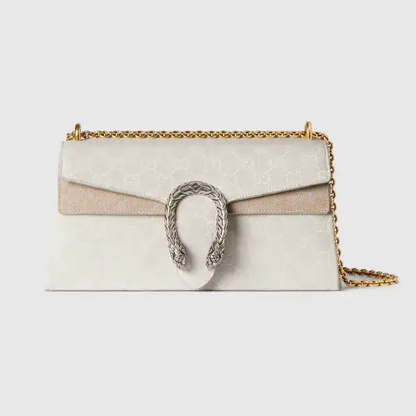 Gucci Dionysus Medium Shoulder Bag Gg Canvas - White | Editorialist
