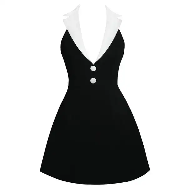 halter neck a line mini dress Adrenaline Rush Faux Leather Maxi Dress in Black