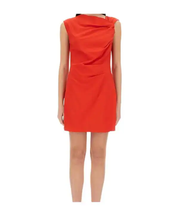 asymmetric neckline mini dress Celinda Asymmetric Neckline Balloon Mini Dress Black main image 0