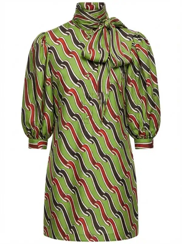 gucci green patterned dress Dave & Johnny 10719 - V-Neck Buttons Back A-Line Prom Dress 14 / Black main image 1
