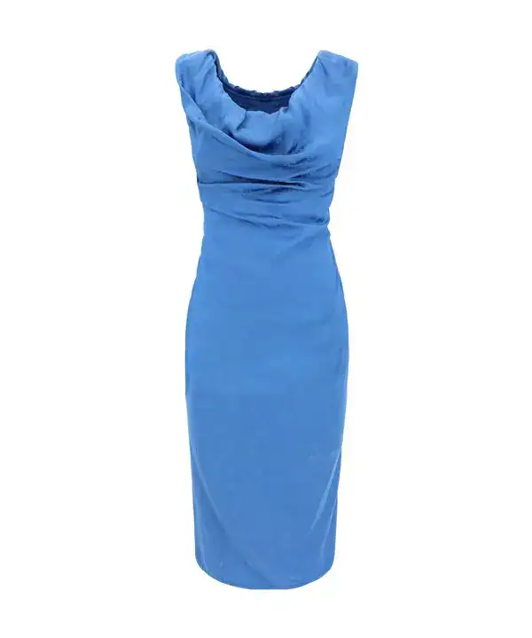 Vivienne Westwood Ginnie Embroidered Pencil Dress - Blue | Editorialist