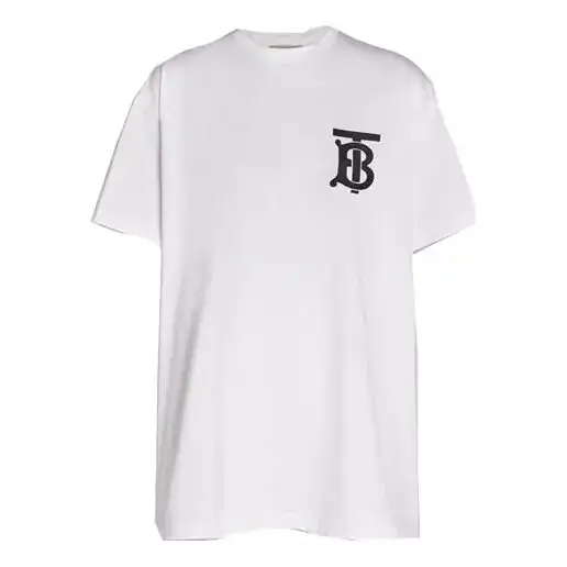Burberry Monogram Motif Oversized T-Shirt In White | Editorialist