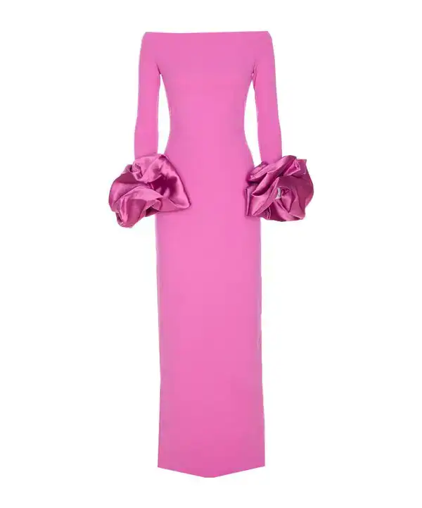 red long one shoulder dress Fitted One Shoulder Satin Slit Gown by Ladivine B8401 – ABC Fashion