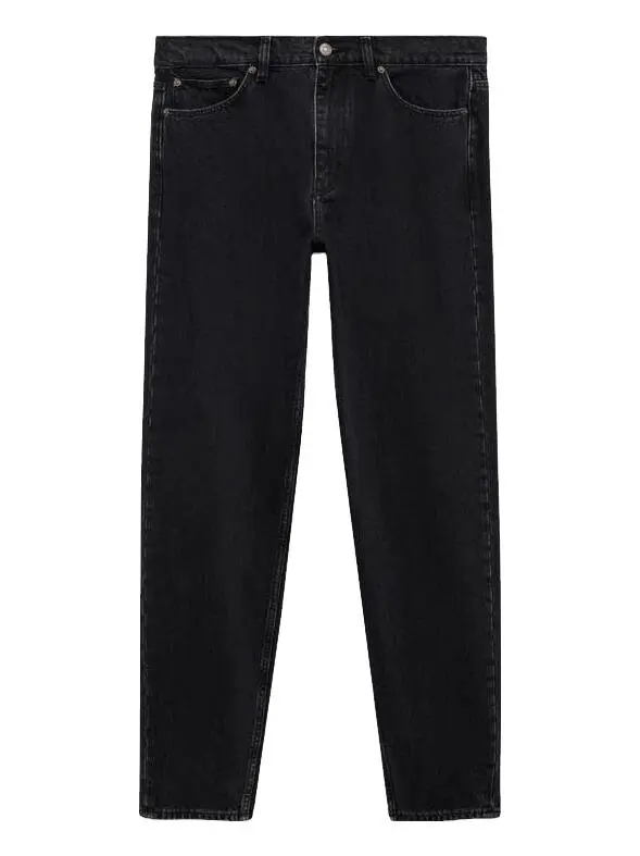 Mango Straight Leg Jeans - Black Denim