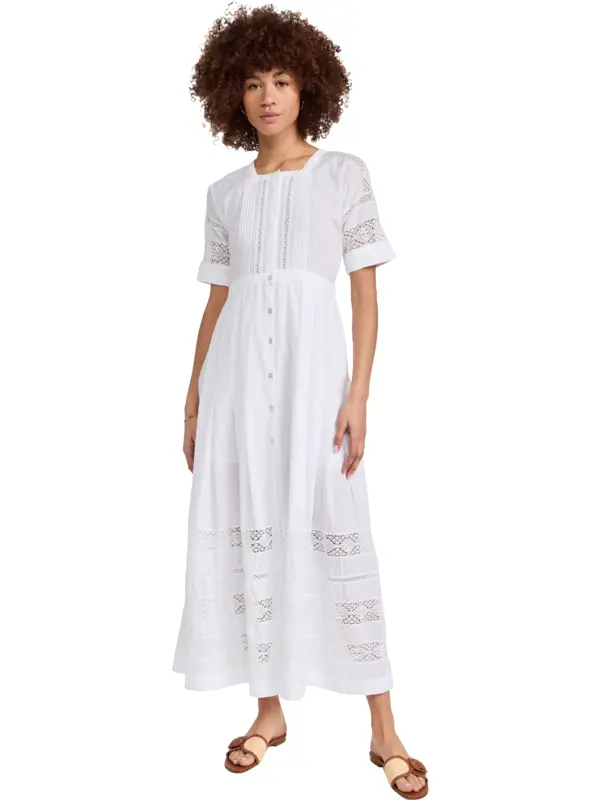 LoveShackFancy Edie Dress - White