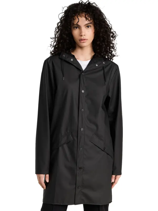 Rains Long Jacket - Black