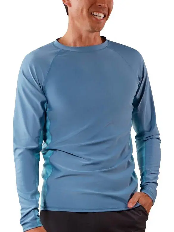 UV SKINZ Long Sleeve Crew Sun & Swim Shirt - Baltic/lagoon